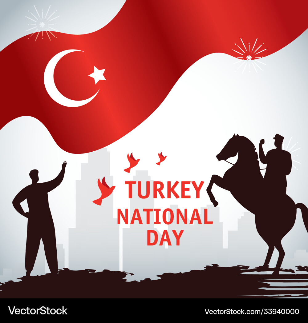 29 october republic day turkey with persons Vector Image