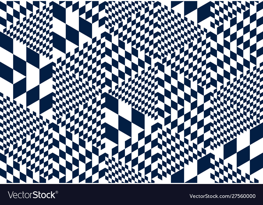 3d Cubes Seamless Pattern Background Rhombus Vector Image