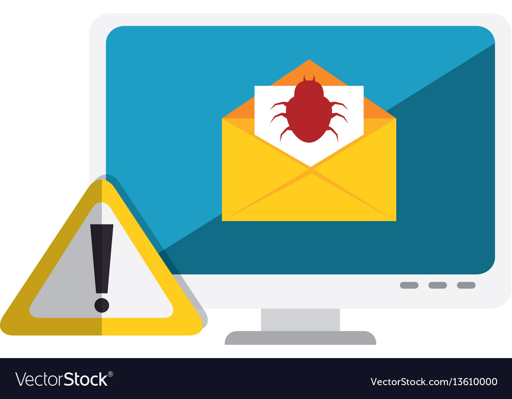 Computer with computing alert Royalty Free Vector Image