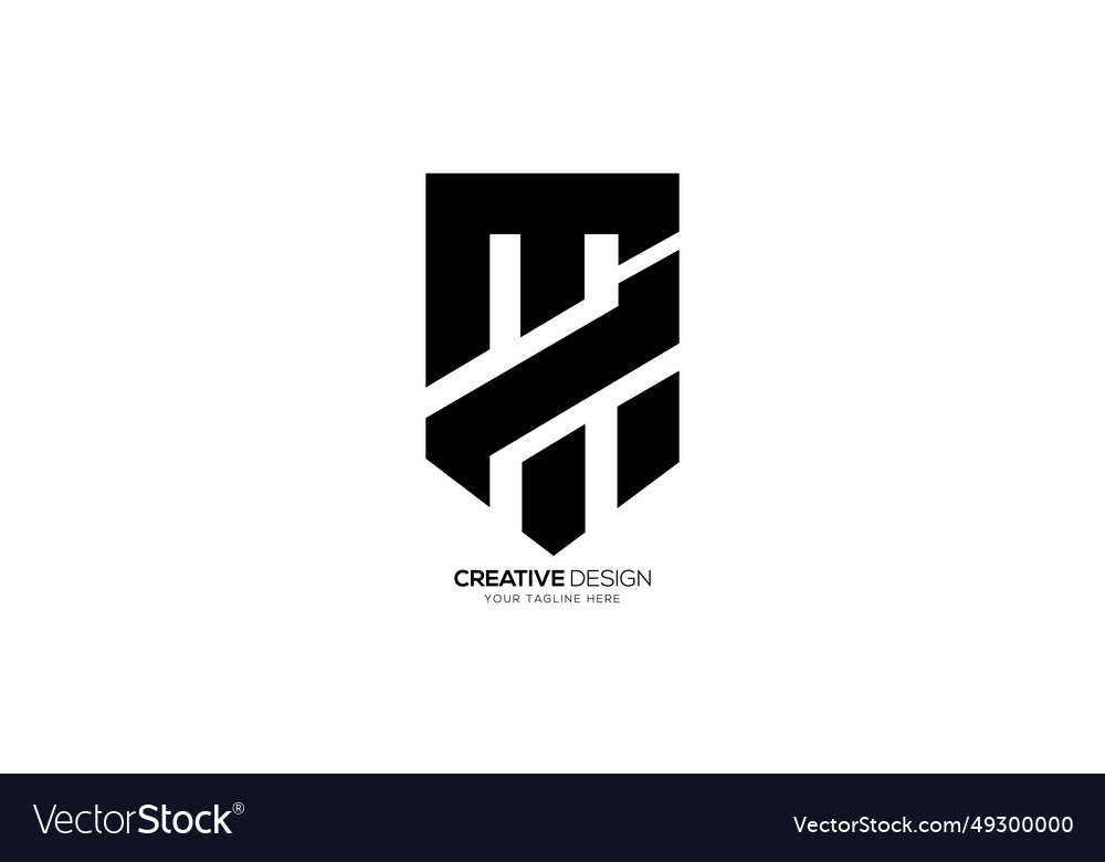Letter mh modern shape unique monogram shapes Vector Image