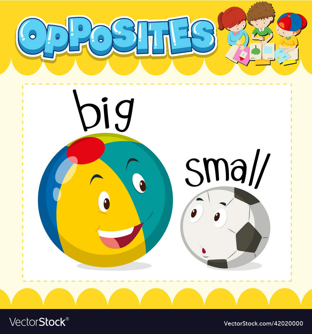 Opposite words for big and small Royalty Free Vector Image