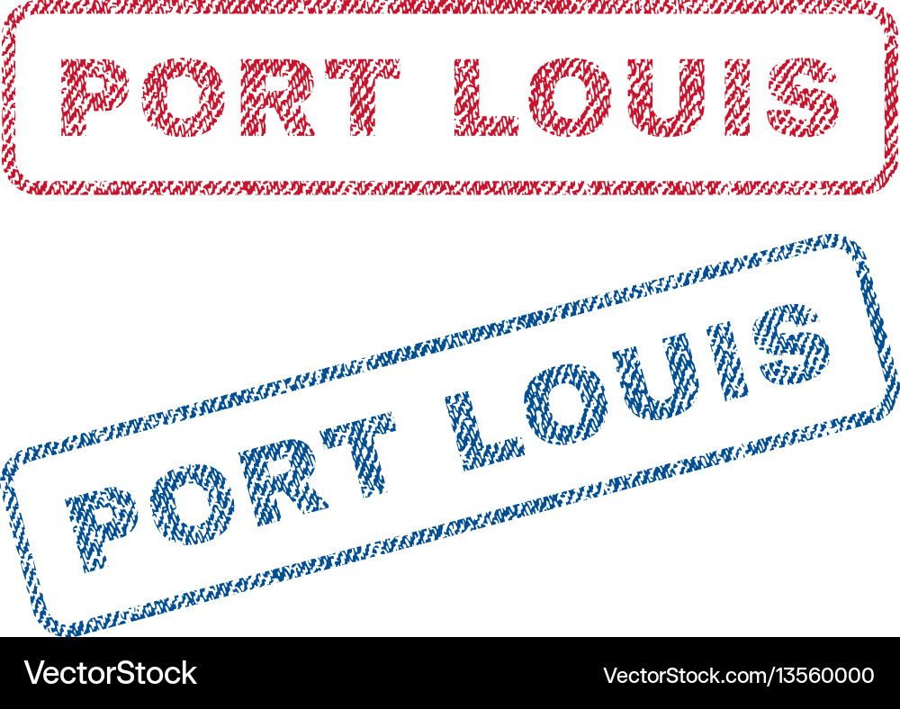 Port louis textile stamps Royalty Free Vector Image