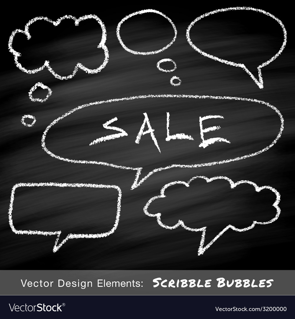 Scribble speech and thought bubbles Royalty Free Vector