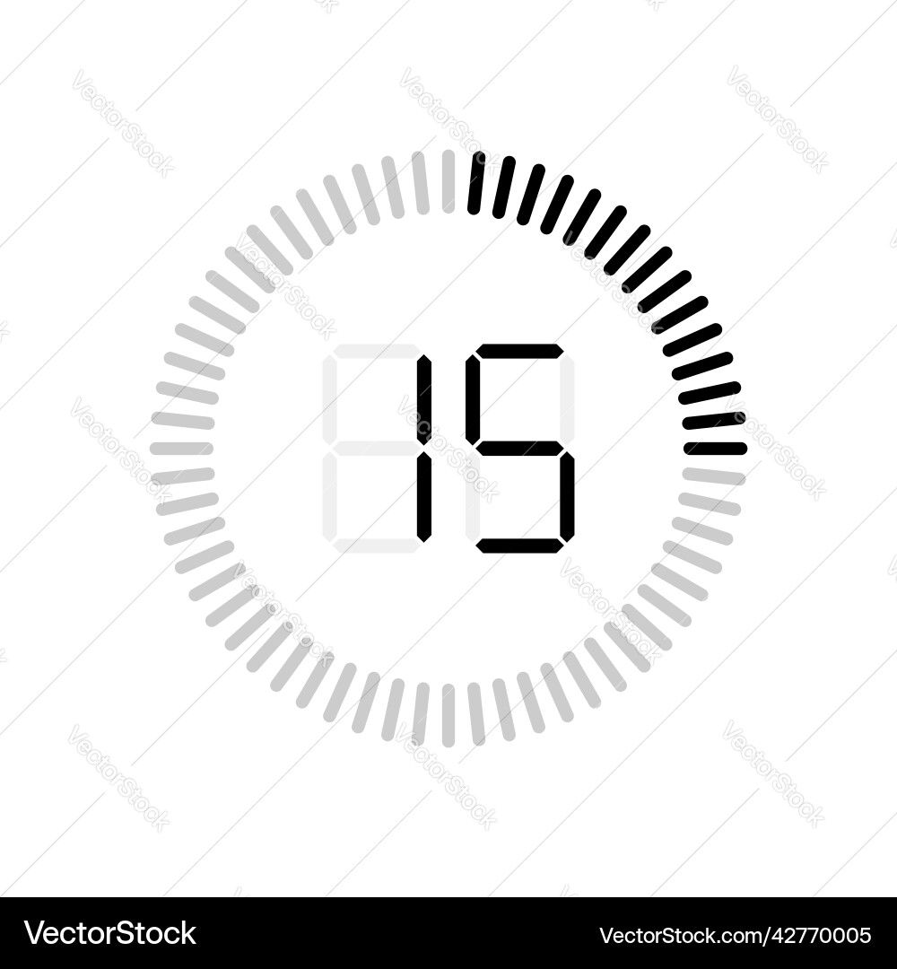 15 sec min fifteen or on timer Royalty Free Vector Image