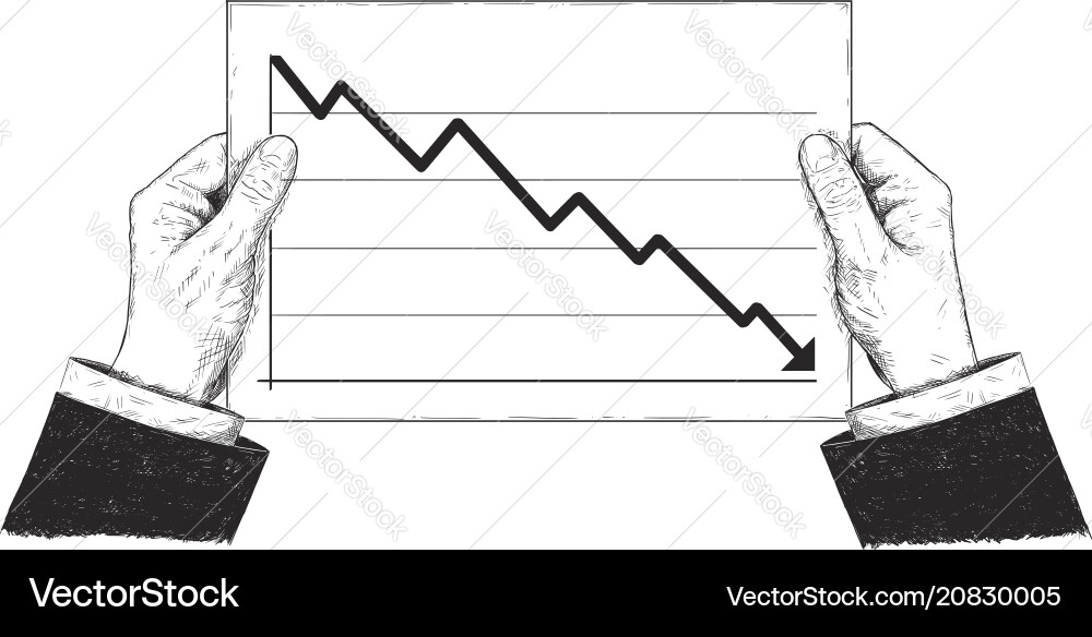 Artistic or drawing of hands holding document Vector Image