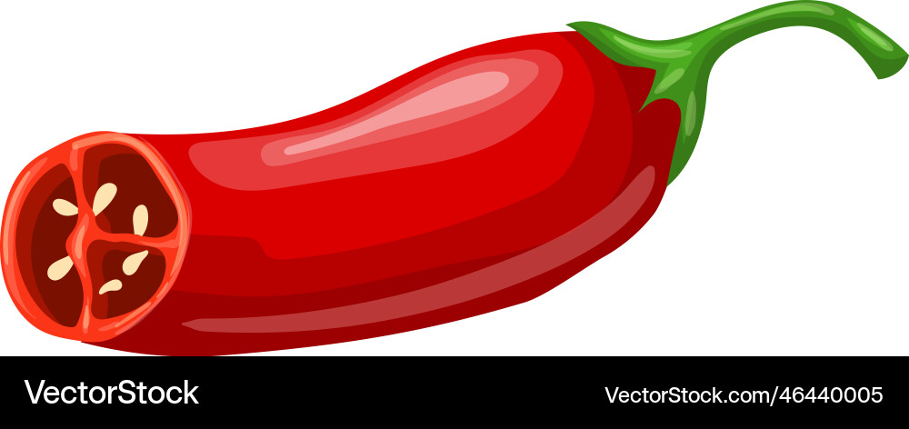 Chili pepper cut cartoon Royalty Free Vector Image