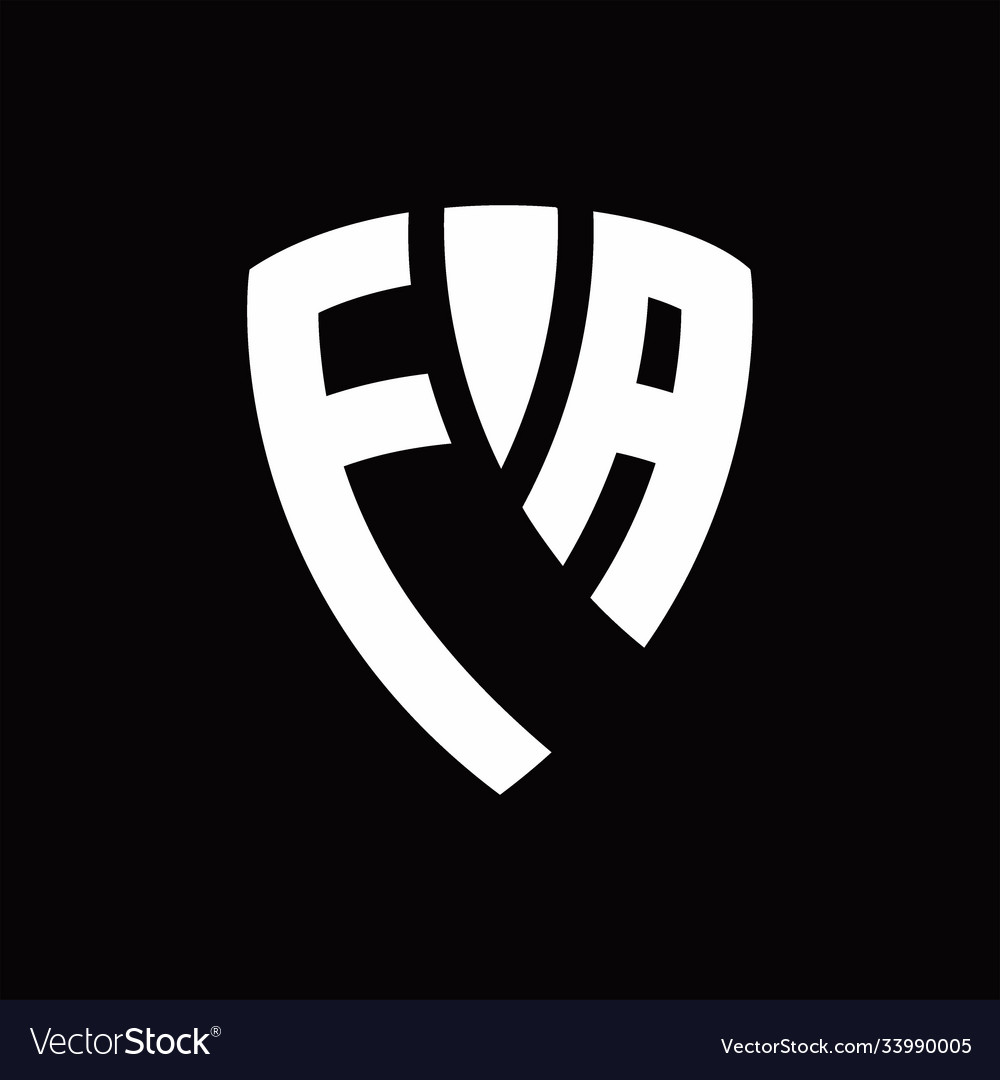 Fa logo monogram with shield elements shape Vector Image