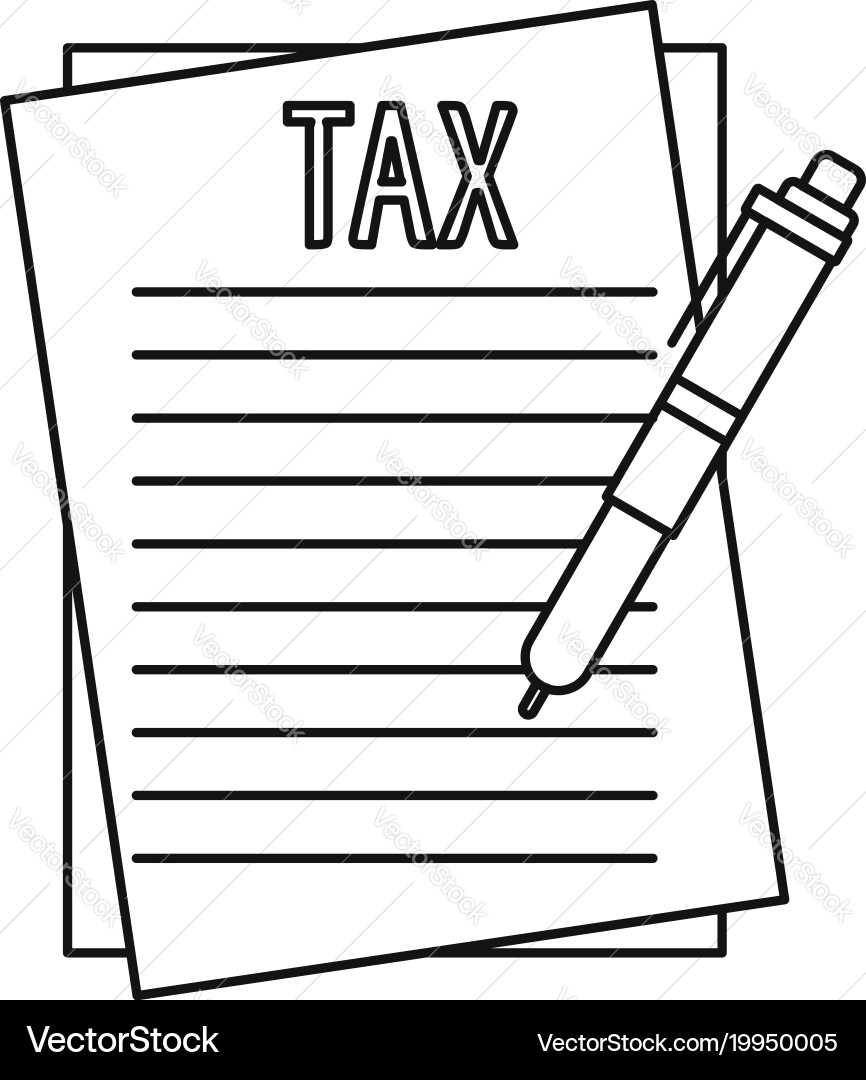 Income declaration icon outline style Royalty Free Vector