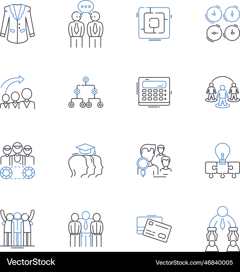 Innovation forum line icons collection disruption Vector Image