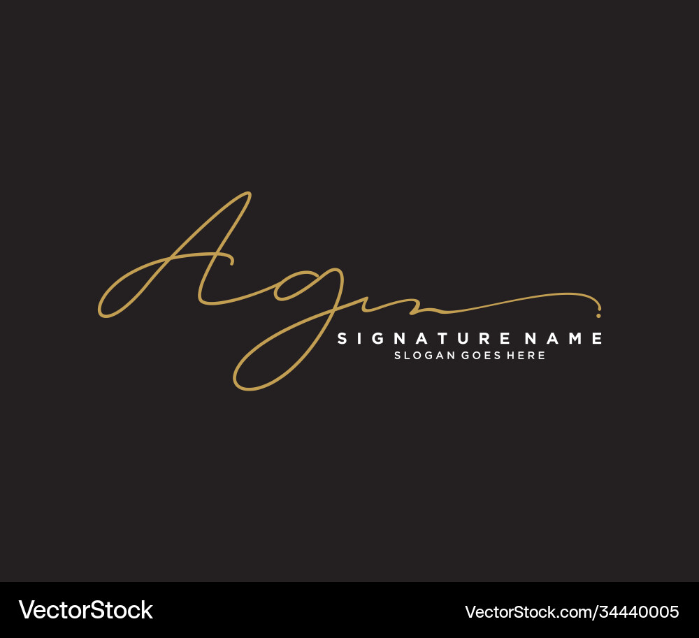Letter ag signature logo template Royalty Free Vector Image