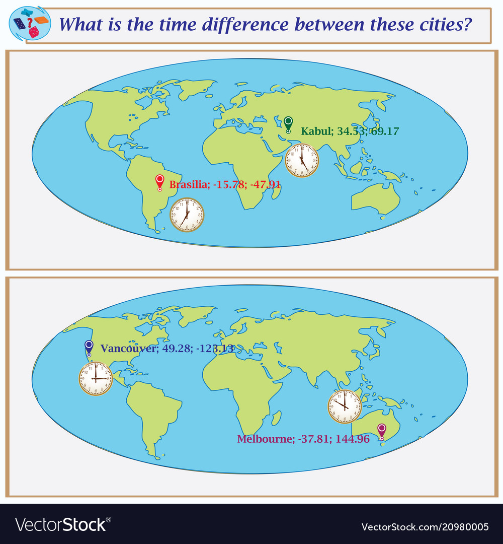 Logical task what is the time difference between Vector Image