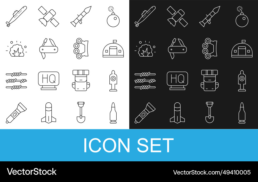 Set line bullet human target sport for shooting Vector Image