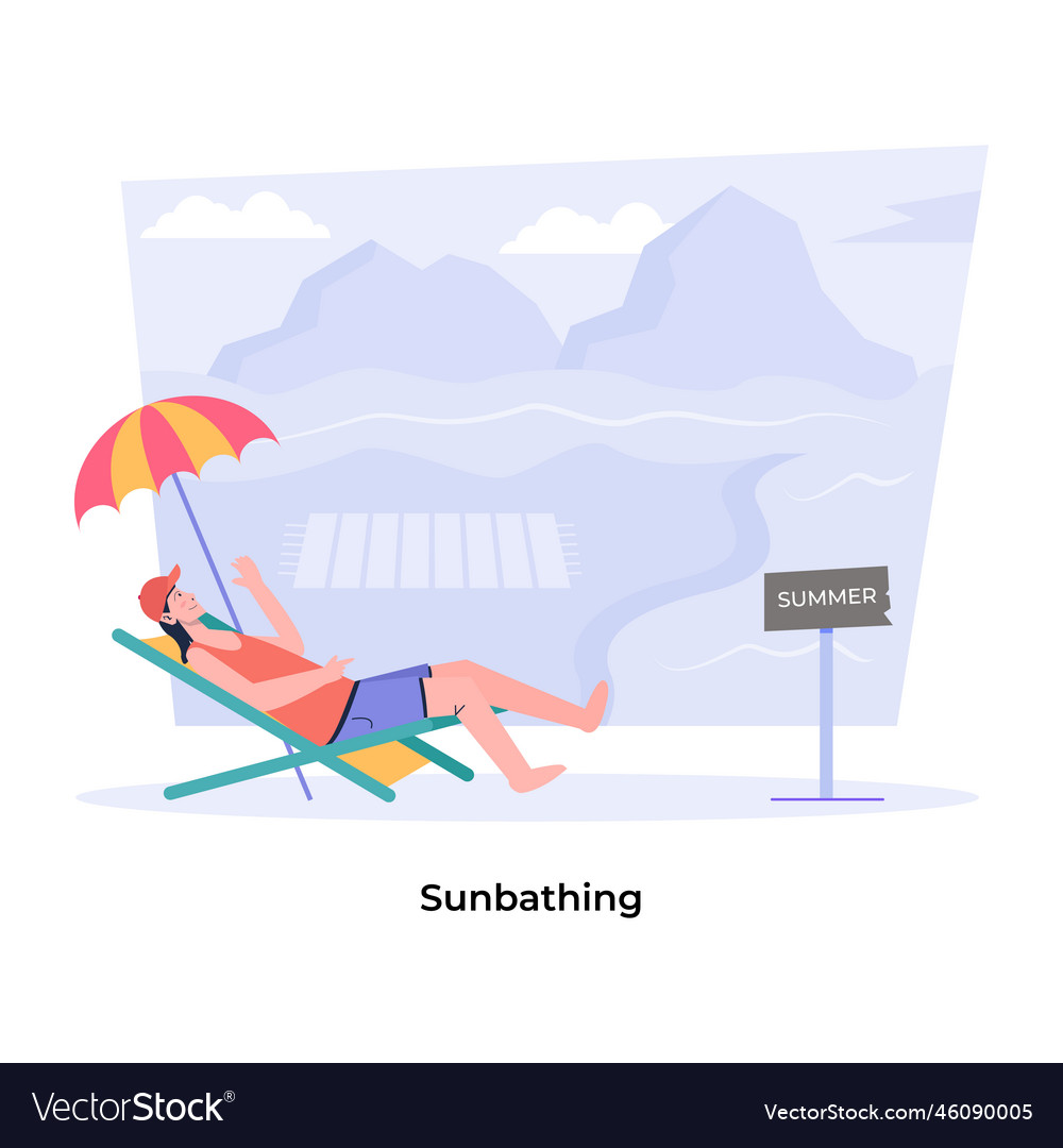 Sunbathing Royalty Free Vector Image - VectorStock