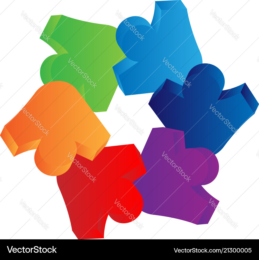 Teamwork colorful people icon logo Royalty Free Vector Image