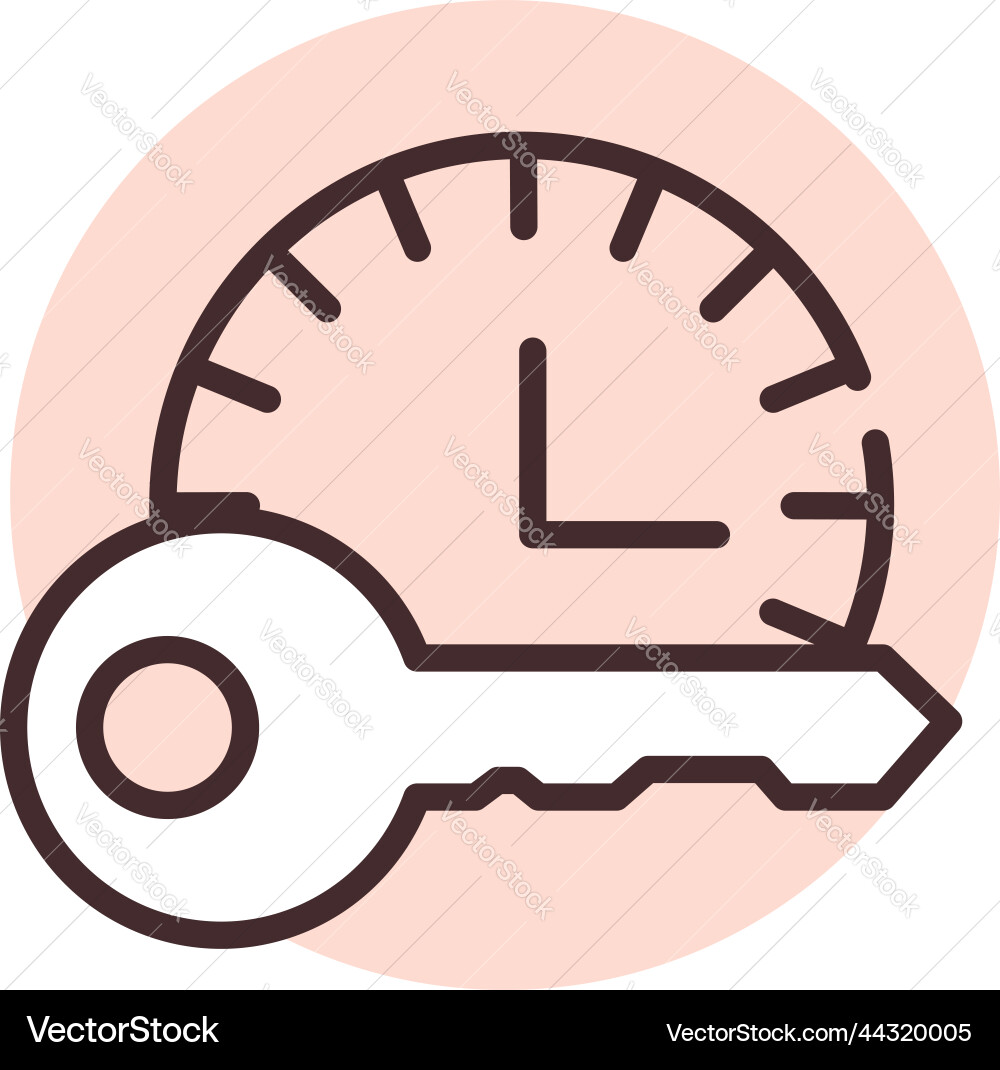 Time key on white background Royalty Free Vector Image