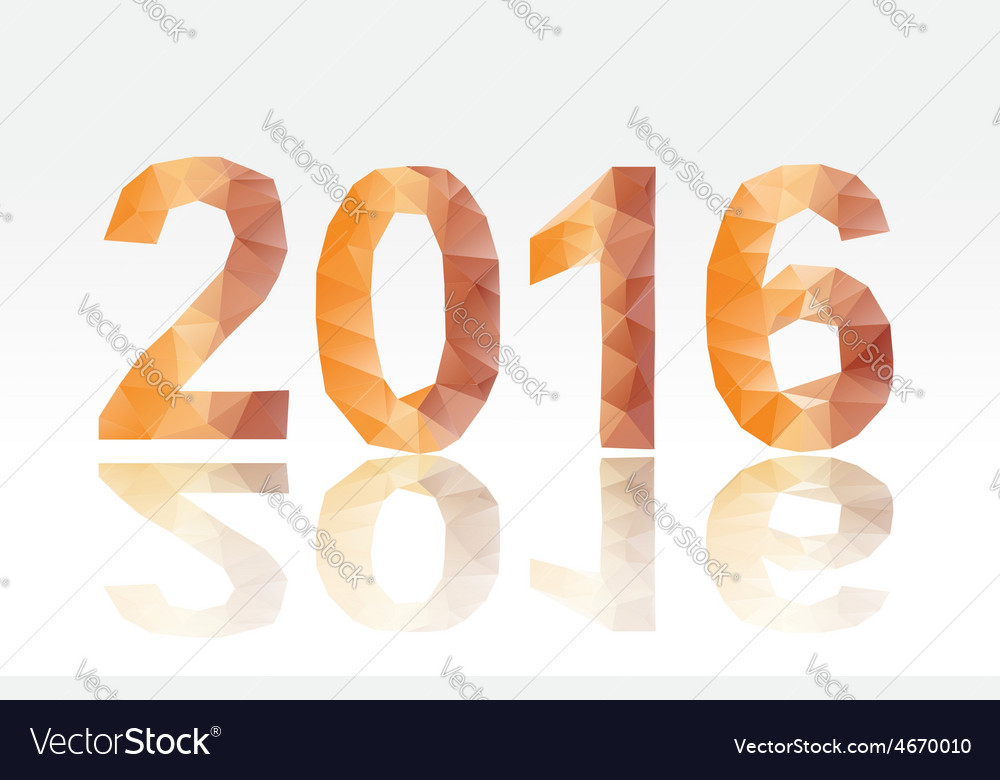 2016 digits low poly Royalty Free Vector Image