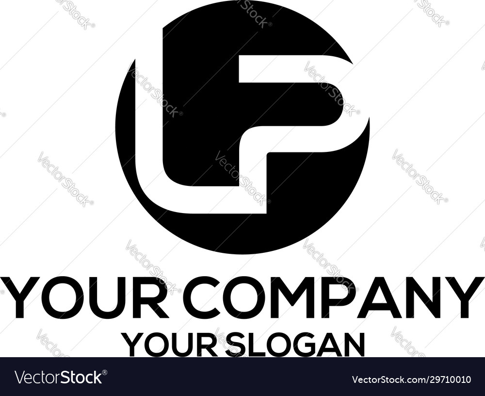 Black circle lp logo design Royalty Free Vector Image