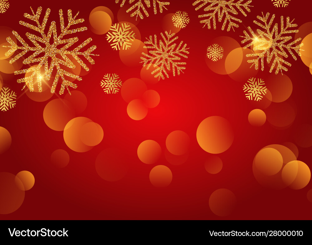 Christmas background with glitter snowflakes Vector Image