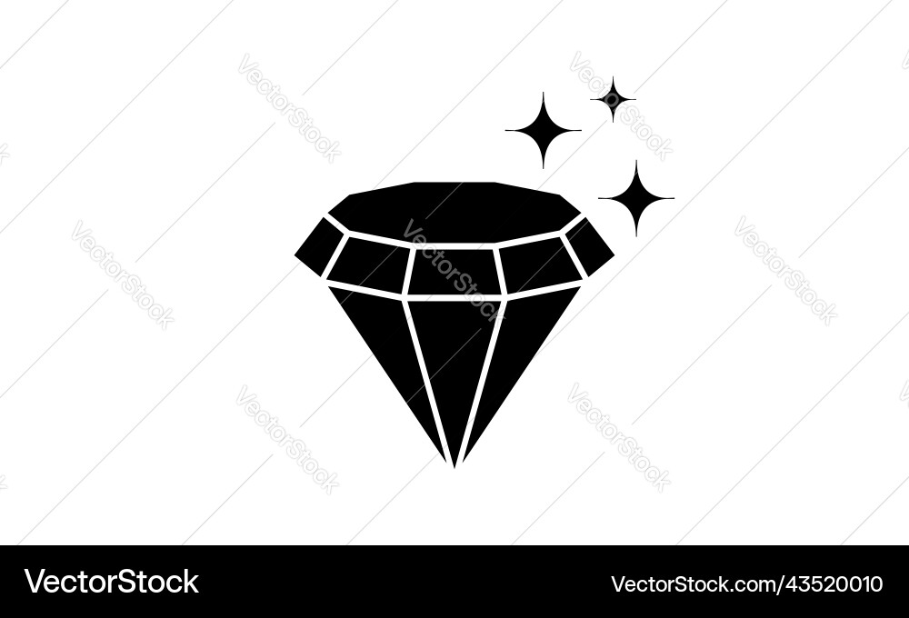 Diamond flat icon jewelry icon Royalty Free Vector Image
