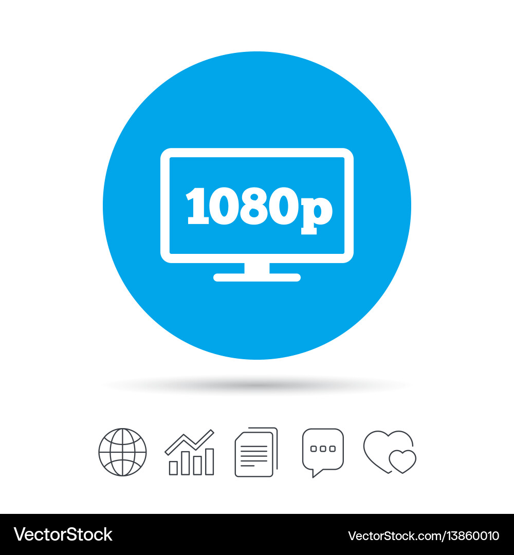 Full hd widescreen tv 1080p symbol Royalty Free Vector Image