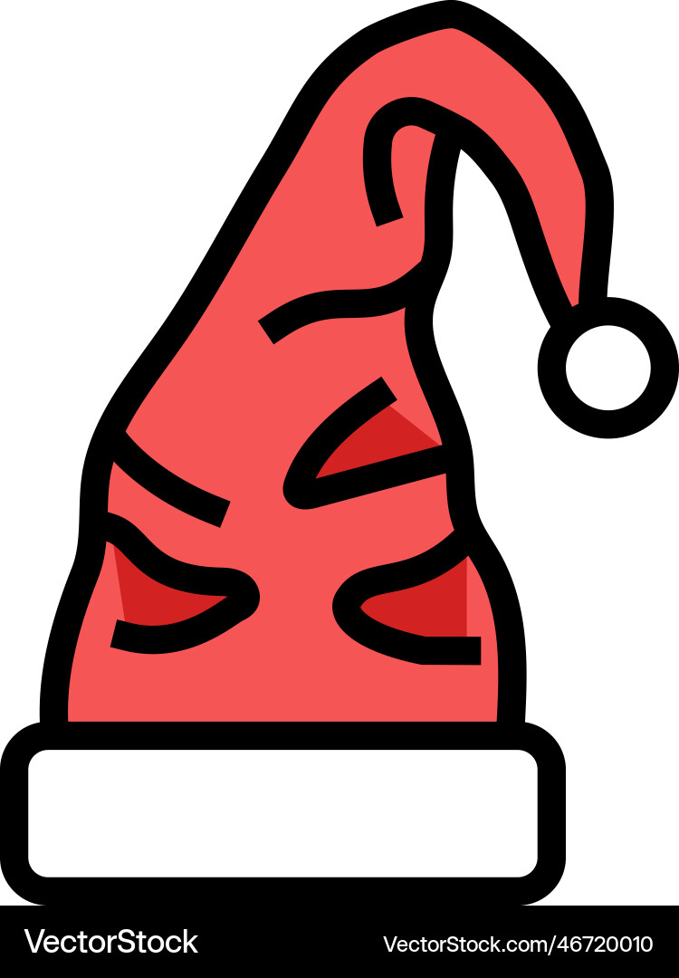 Hat elf christmas cute color icon Royalty Free Vector Image