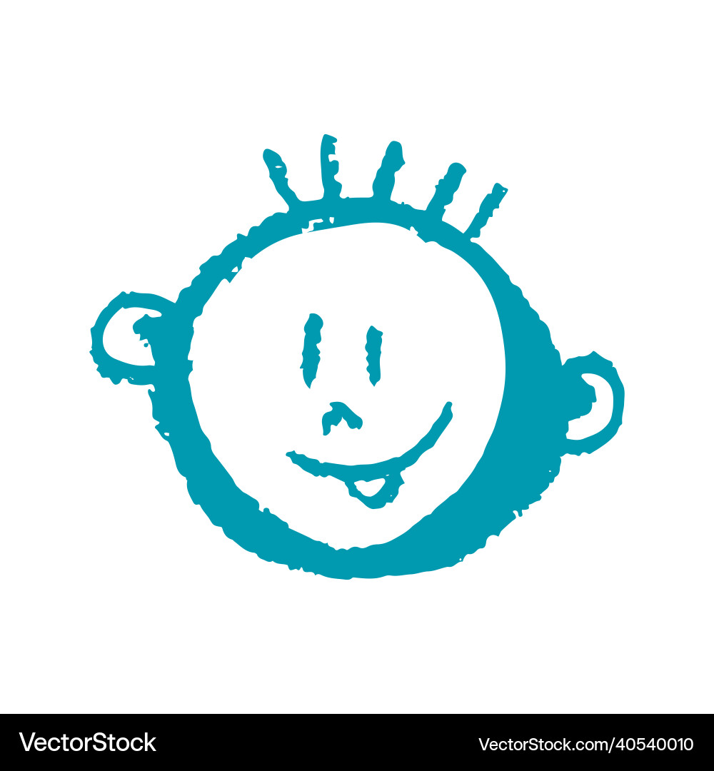 Icon in hand draw style drawing with wax crayons Vector Image