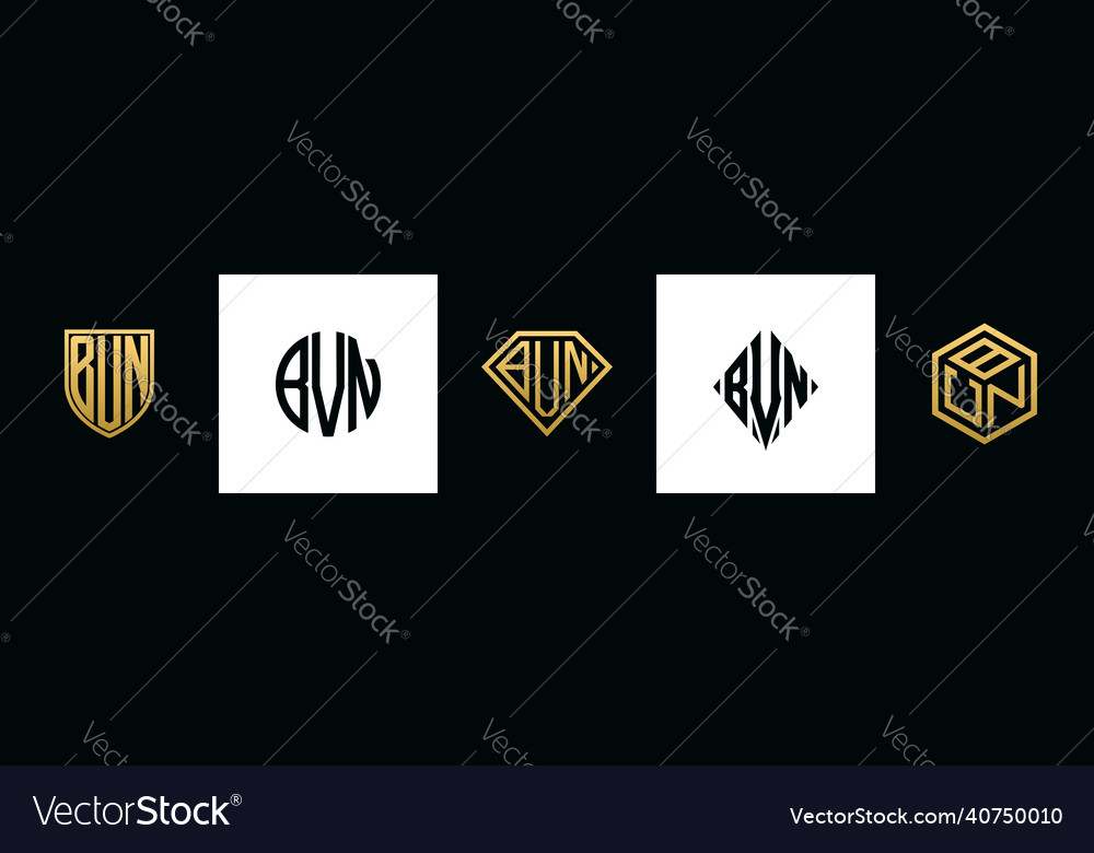 Initial letters bvn logo designs bundle Royalty Free Vector