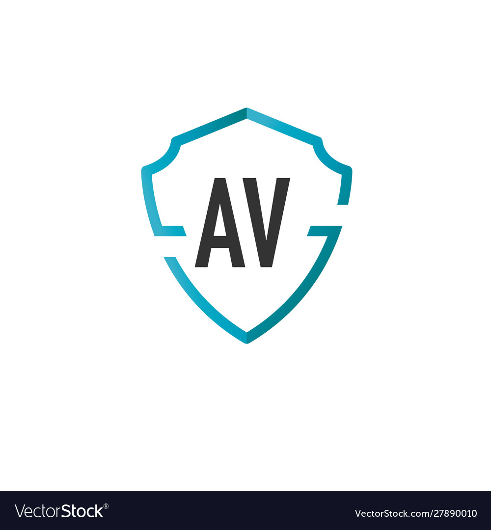 Initials letter av creative shield design logo Vector Image