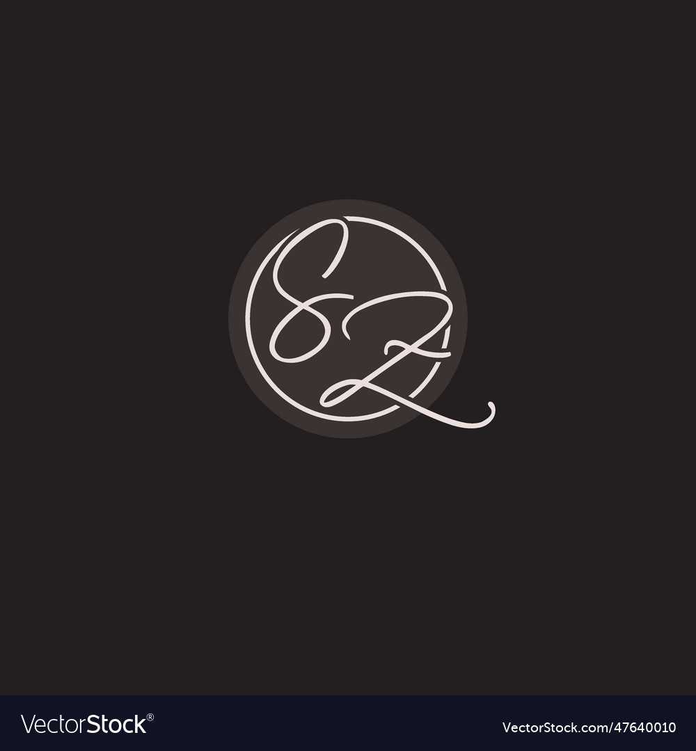 Initials sz logo monogram with simple circle line Vector Image