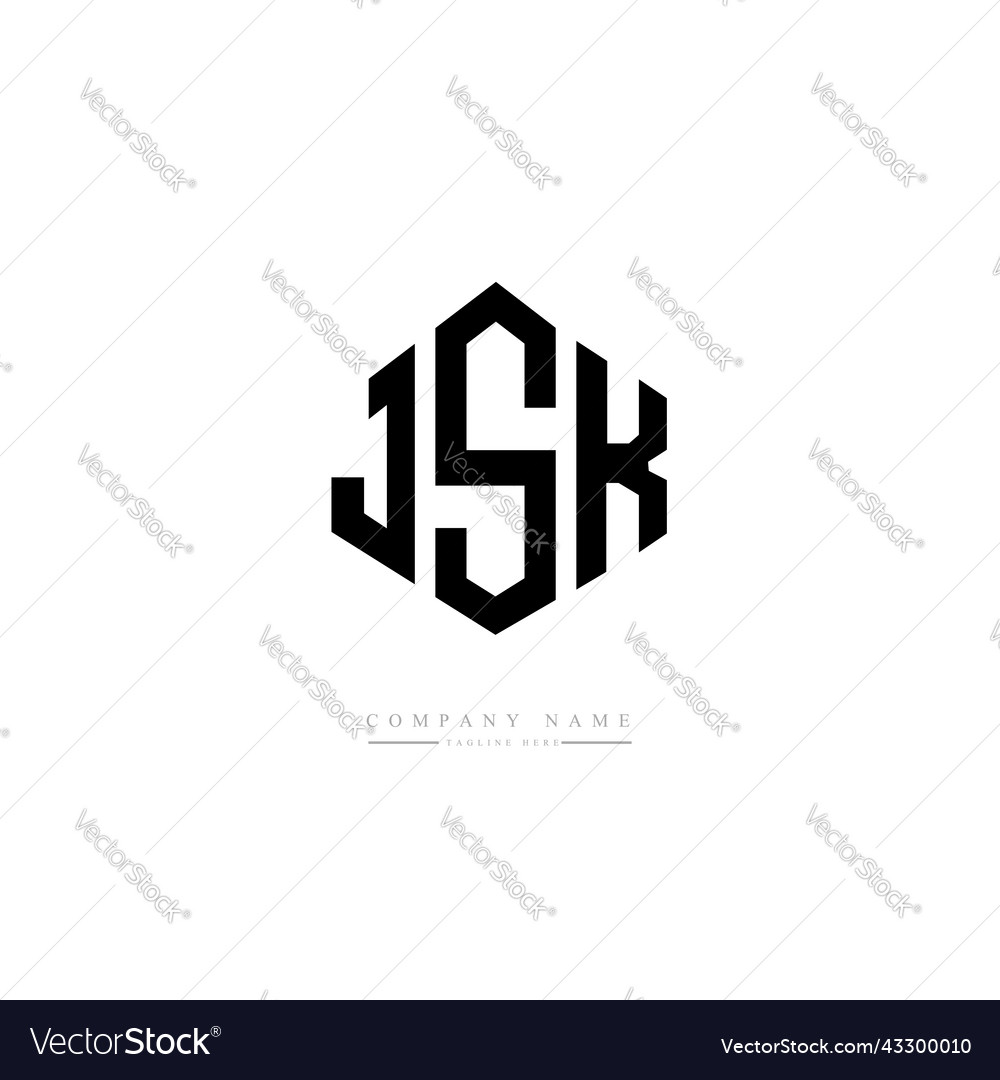 Jsk letter logo design with polygon shape Vector Image