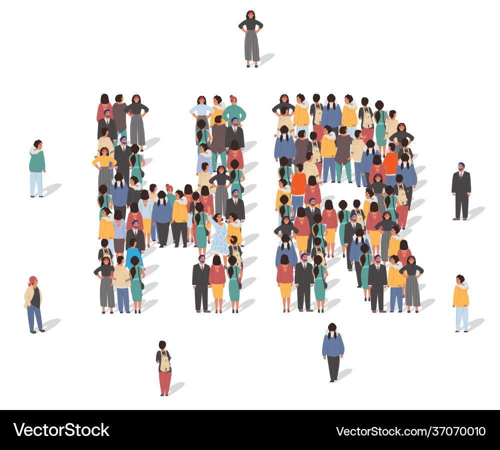 Large group people standing together forming hr Vector Image