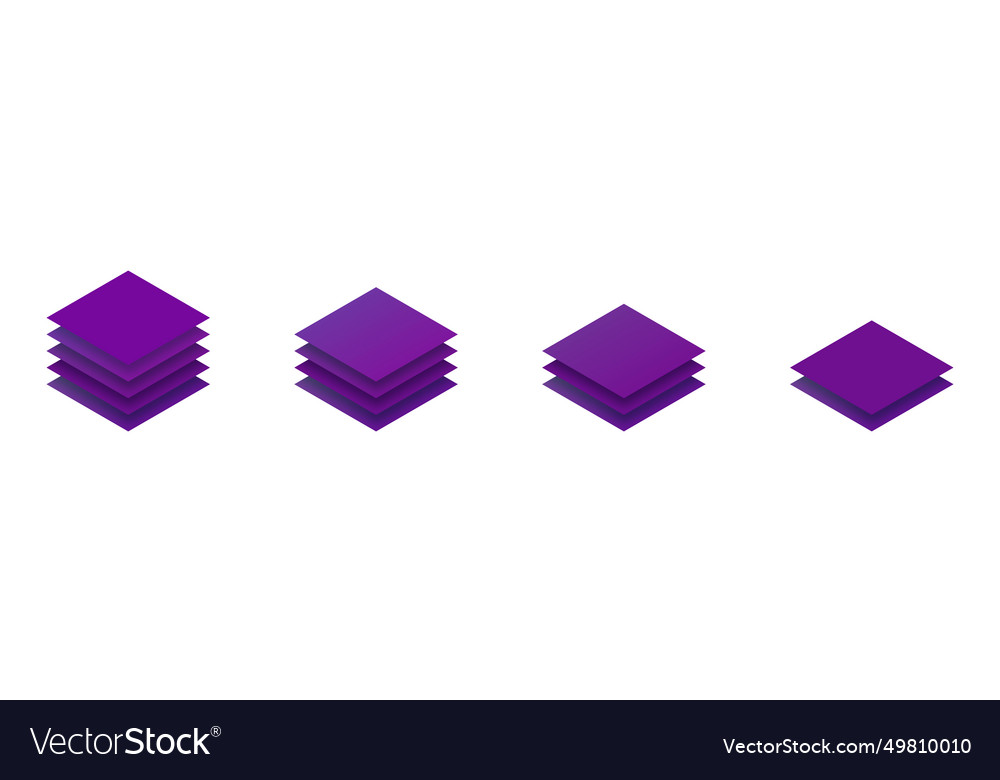 Layer stack two three four Royalty Free Vector Image