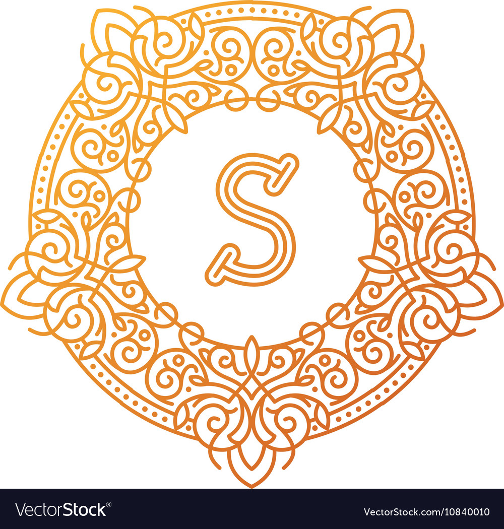 Monogram bage logo Royalty Free Vector Image - VectorStock