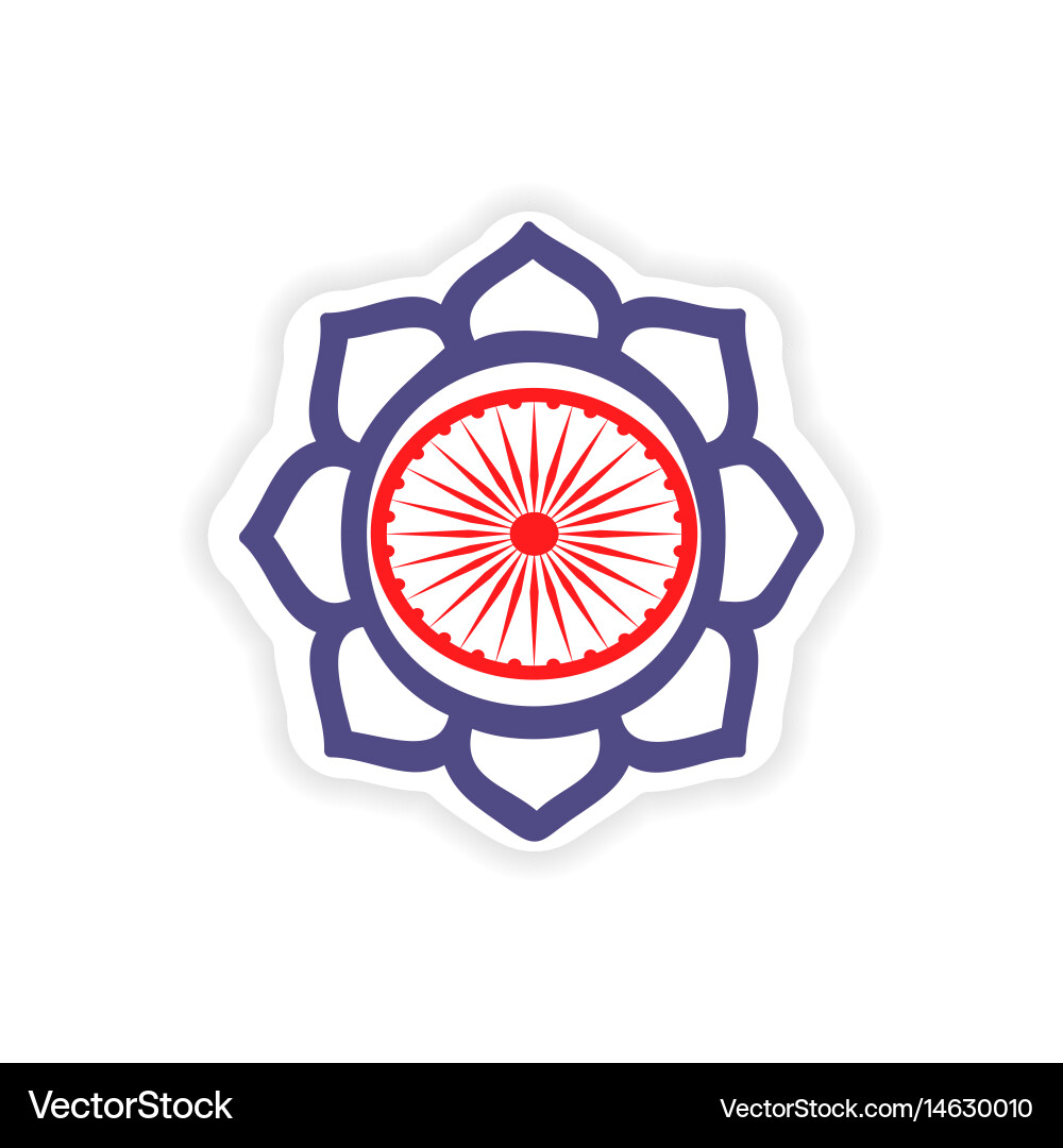 Paper sticker indian sign on white background Vector Image