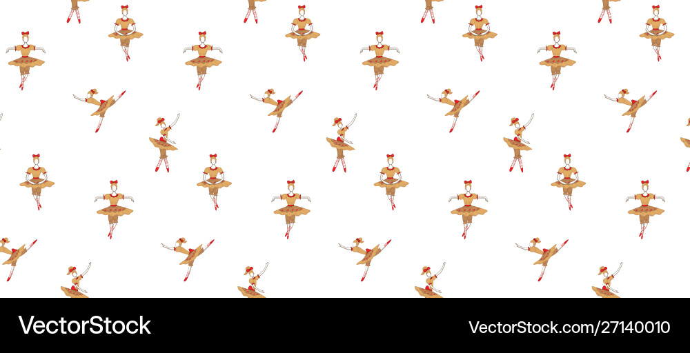 Pattern with girls ballerina dance young Vector Image
