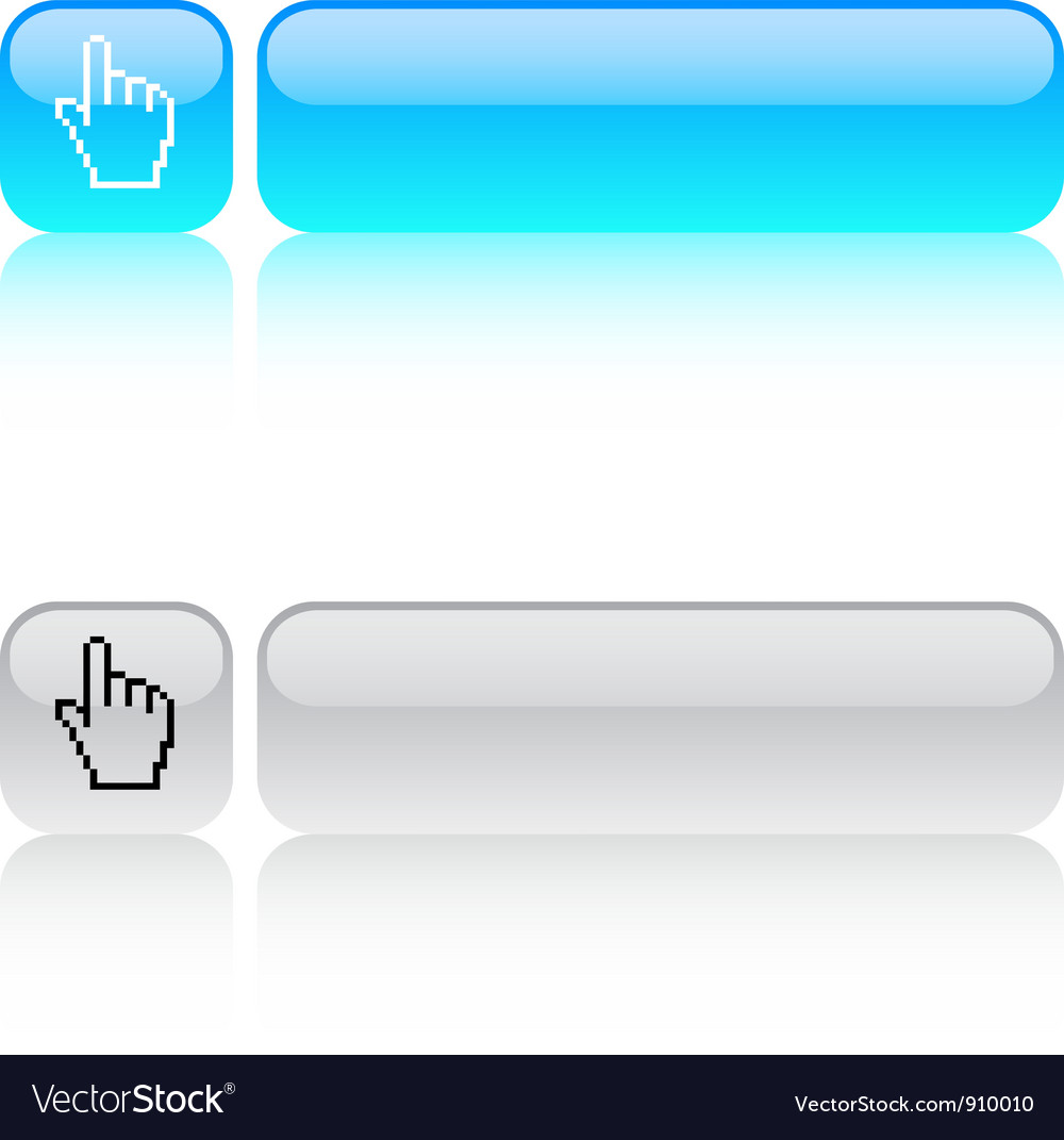 Pixel hand square button Royalty Free Vector Image