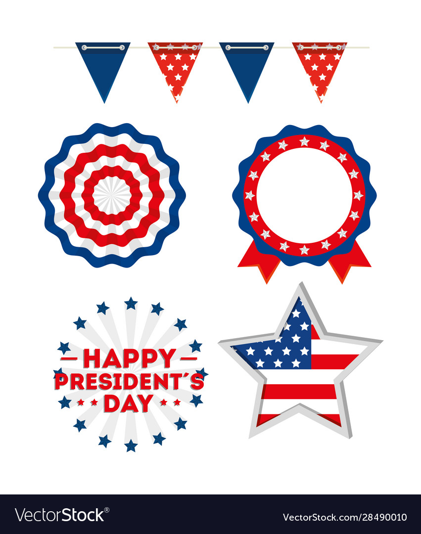 Set happy presidents day icons Royalty Free Vector Image