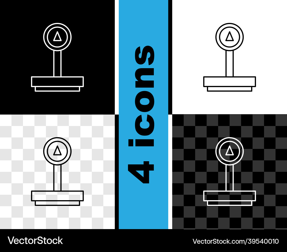 Set line scale icon isolated on black and white Vector Image