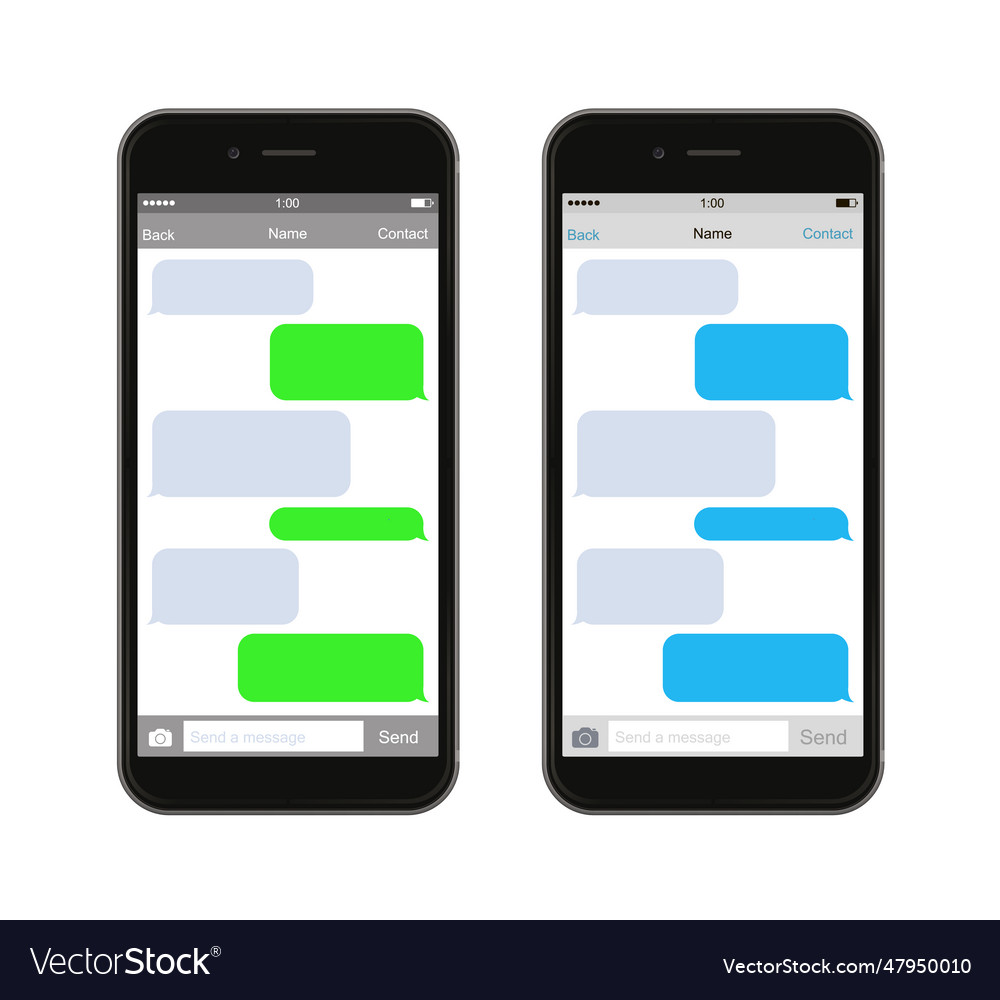 Smartphone chatting sms messages speech bubbles Vector Image