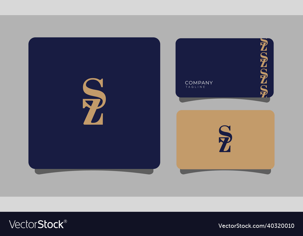Sz zs monogram abstract minimalist logo Royalty Free Vector