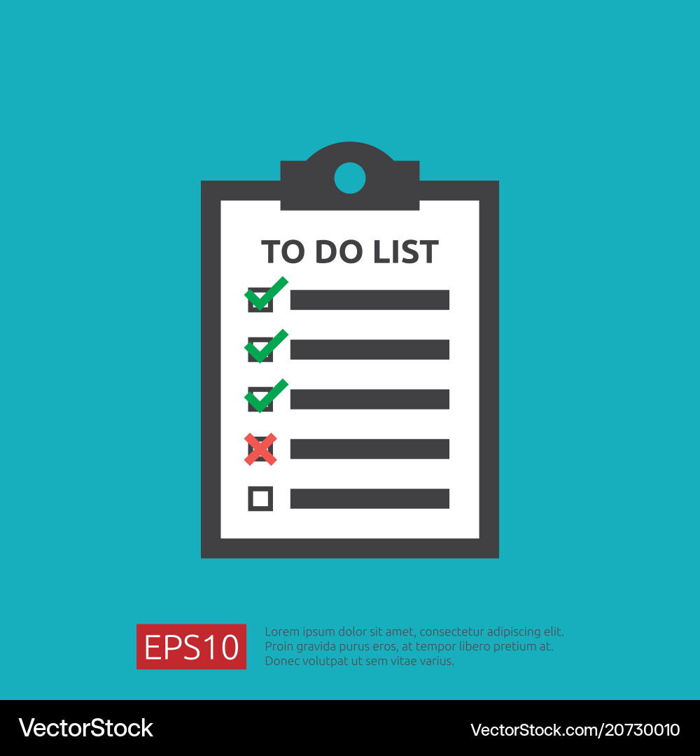 To do list or planning icon in flat style concept Vector Image