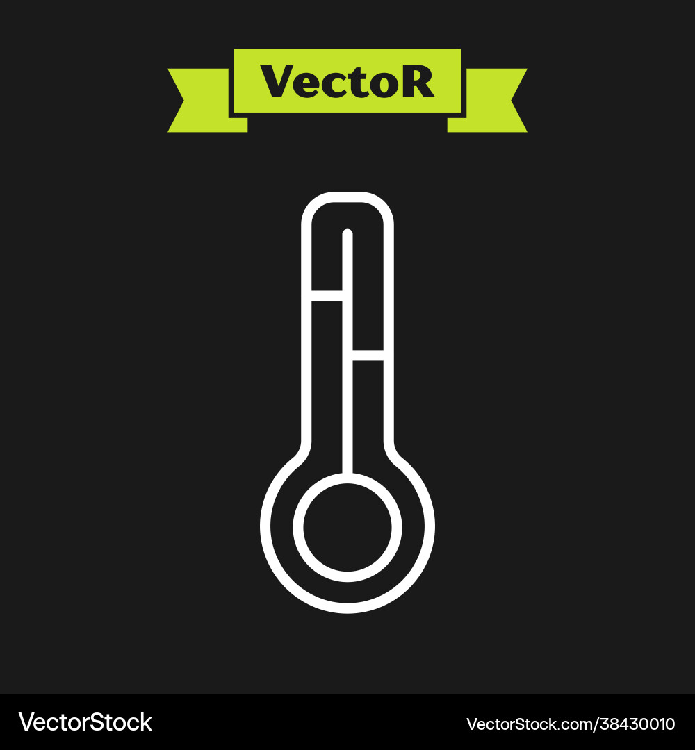 White line meteorology thermometer measuring icon Vector Image
