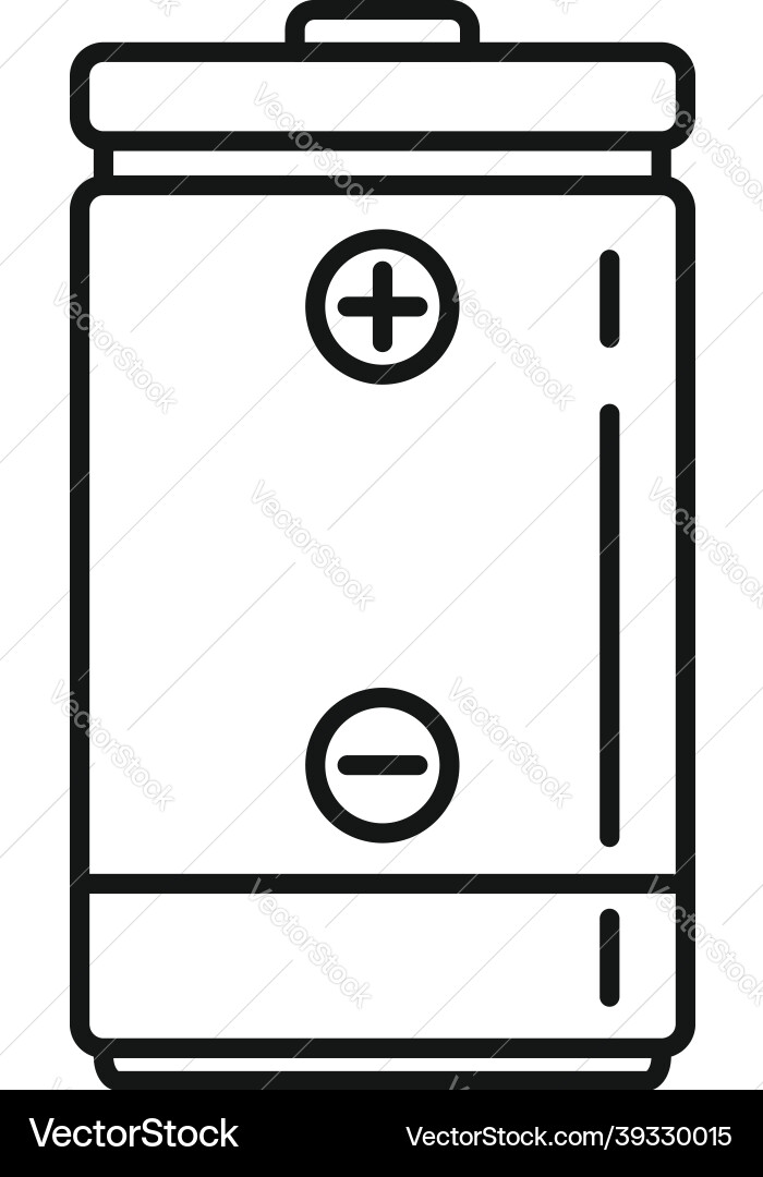 Battery icon outline full energy Royalty Free Vector Image
