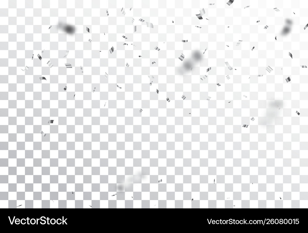 Beautiful silver confetti and ribbon Royalty Free Vector