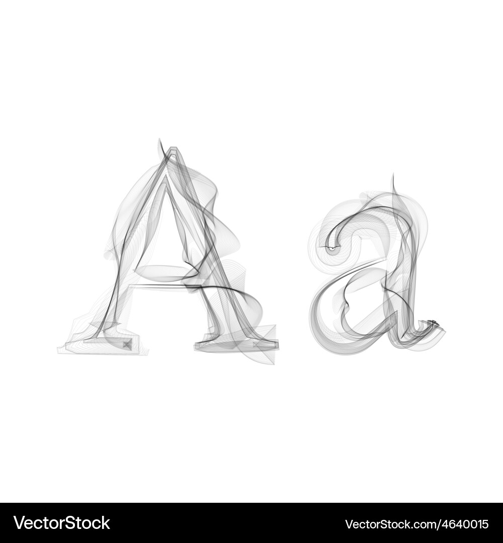 Black smoke font letter Royalty Free Vector Image