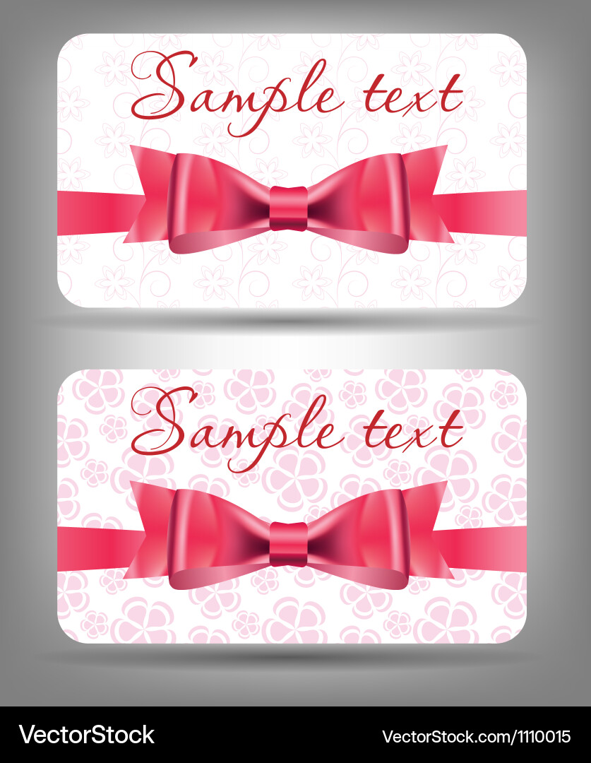 Card with bow and ribbon Royalty Free Vector Image