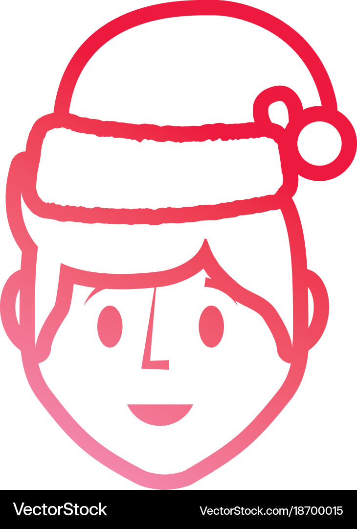 Cartoon man with christmas hat icon Royalty Free Vector