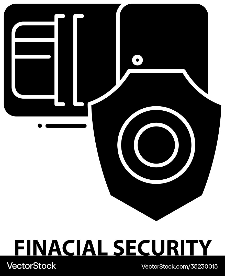 Financial security icon black sign Royalty Free Vector Image