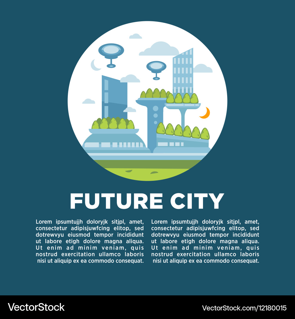 Future city landscape concept modern Royalty Free Vector