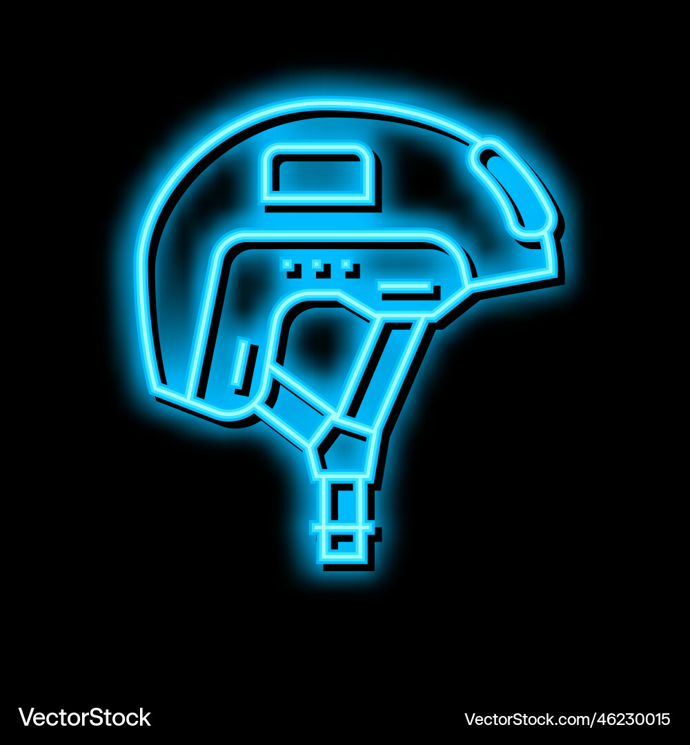 Helmet soldier neon glow icon Royalty Free Vector Image